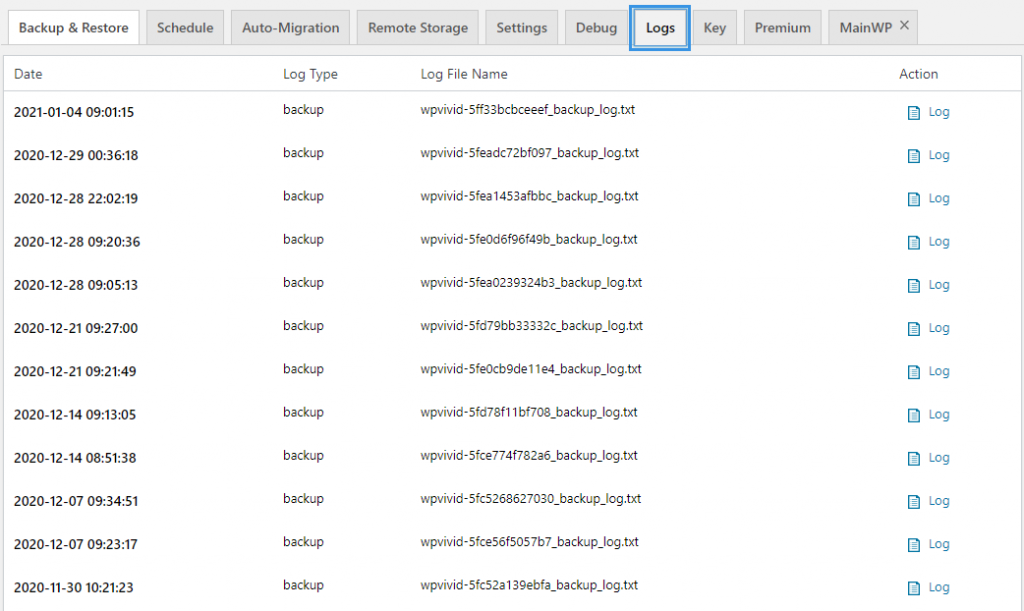 Overview: Backup & Migration Free | WPvivid Plugins Documentation
