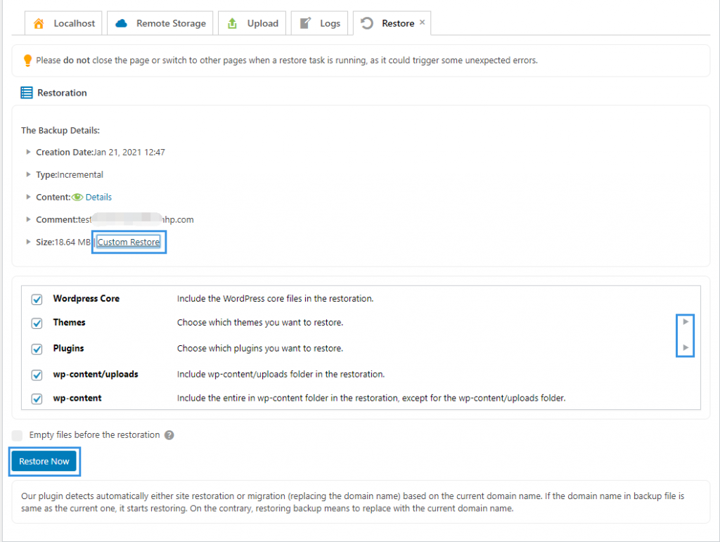 How-to: Set up Incremental Backups with Backup & Migration Pro ...