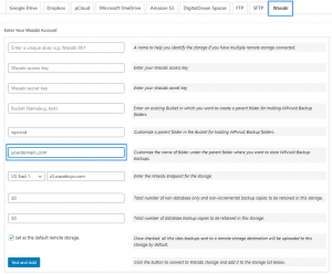 Wasabi: Custom Folder Name | WPvivid Plugins Documentation