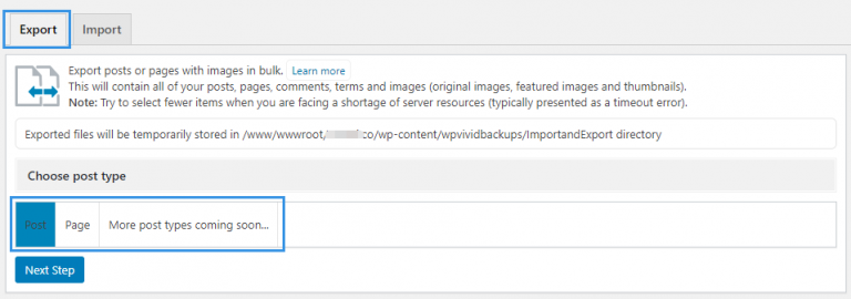 How-to: Bulk Export Posts or Pages in WordPress with Backup & Migration Free | WPvivid Plugins ...