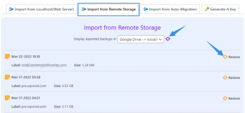 How-to: Migrate A WordPress Site via Remote Storage with Backup & Migration Pro | WPvivid ...