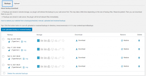 Overview: Backup & Restore | WPvivid Plugins Documentation
