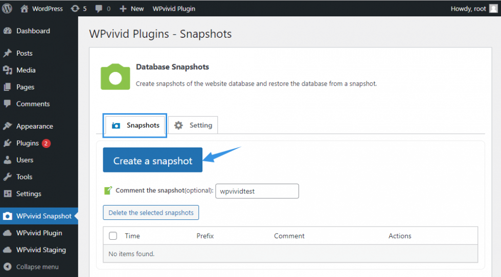 How-to: Create Database Snapshots in WordPress with WPvivid Database Snapshots | WPvivid Plugins ...