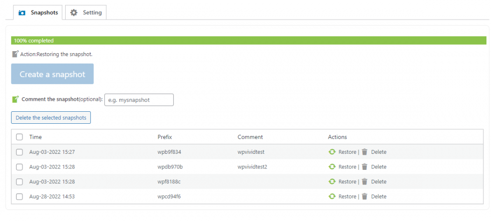 How-to: Restore Database Snapshots in WordPress with WPvivid Database ...